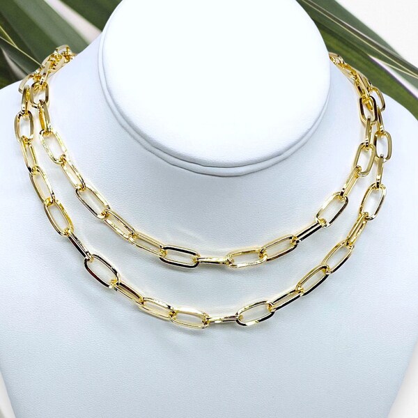 Chunky Rectangle Link Necklace - Etsy