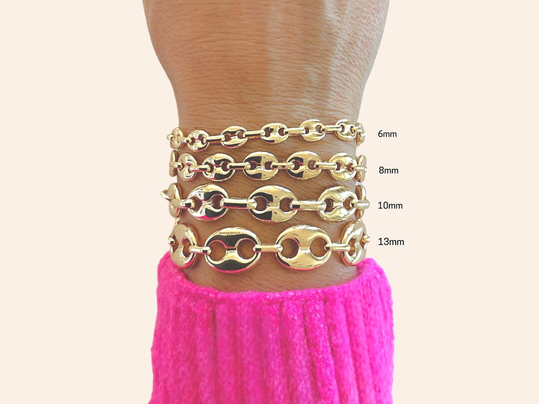 Puffed Mariner Anchor Link Chain Bracelet 6mm, 8mm, 10mm 13mm, Men's or ...