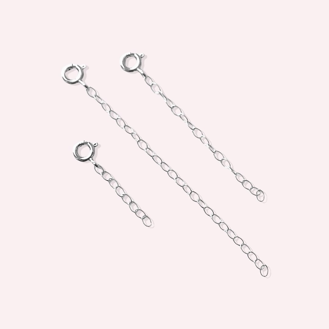 Sterling Silver Necklace Extender: Adjustable Chain, Spring Clasp - Etsy