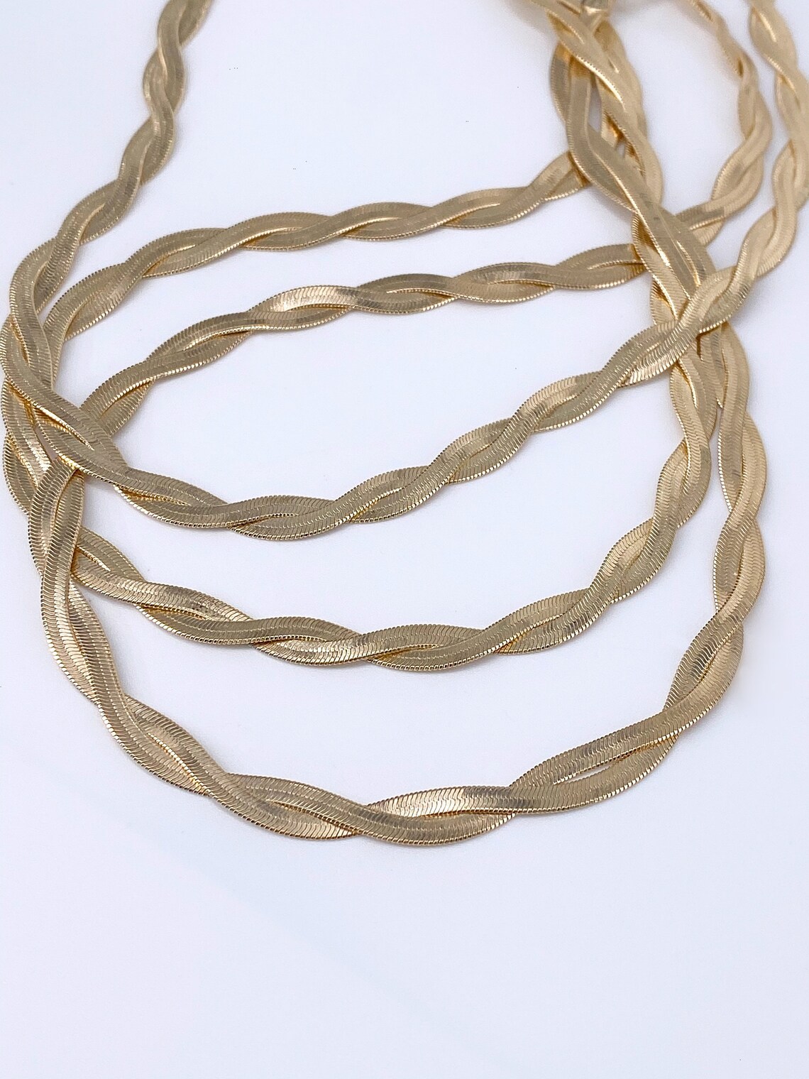 Herringbone Necklace Braided Gold Herringbone Choker Gold - Etsy