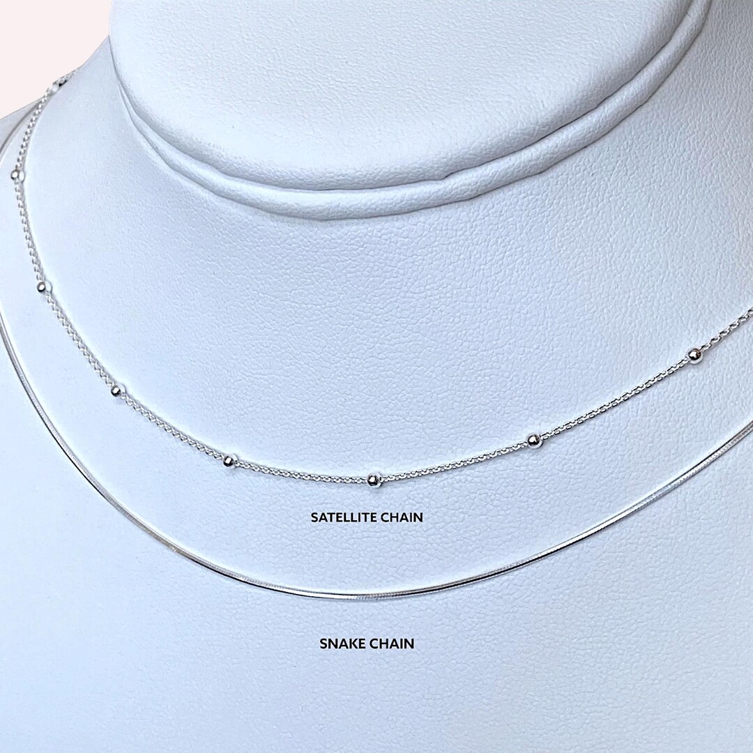 Sterling Silver Layering Necklace: Satellite Chain or Snake Chain - Etsy