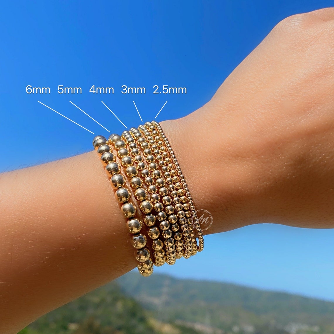 Gold Filled Beaded Bracelet Gold Bead Bracelet Gold Ball Etsy
