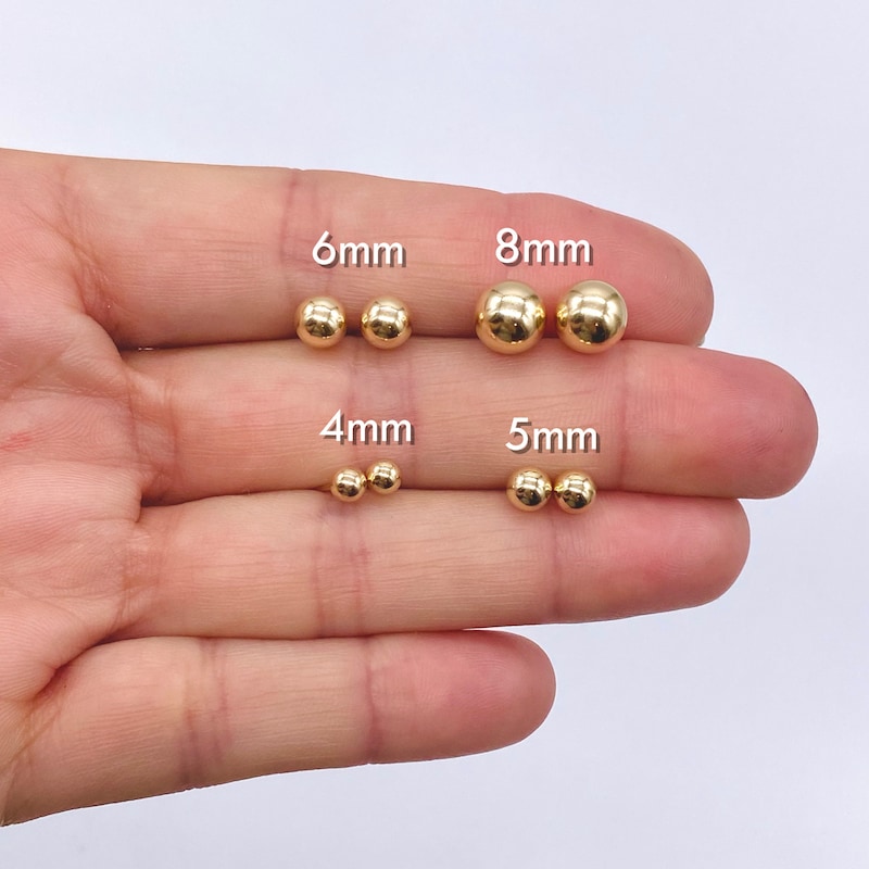 Gold Mini Ball Earrings - Etsy