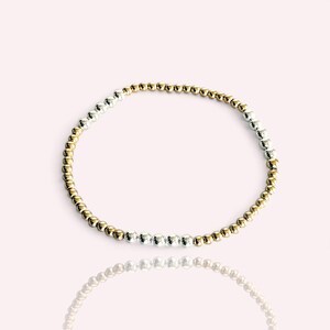 Two-tone Beaded Bracelet: 14k Gold-filled & Sterling Silver - Etsy