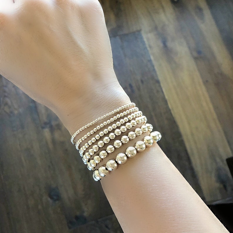 Gold Filled Beaded Bracelet Gold Bead Bracelet Gold Ball Etsy