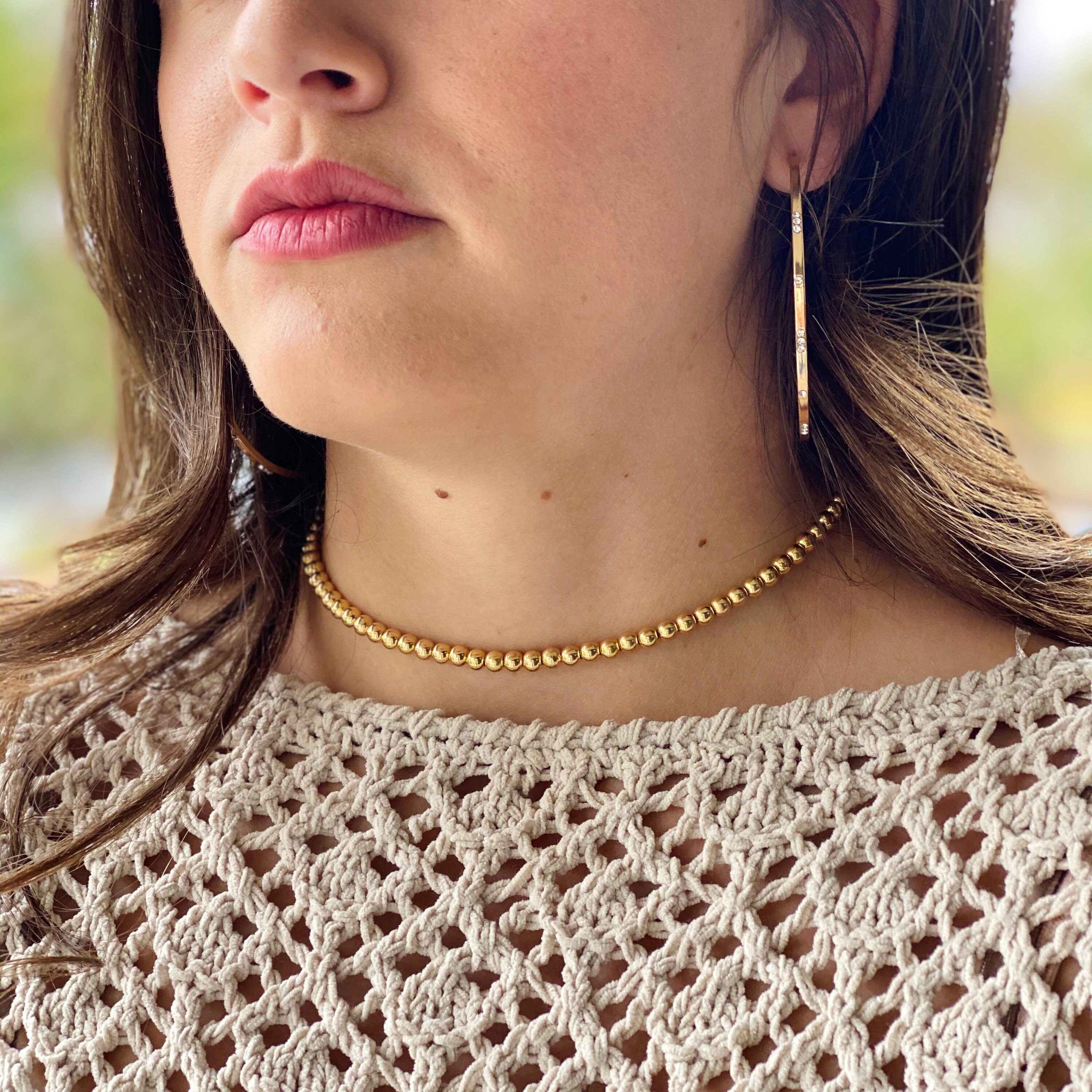 Gold Bead Necklace Gold Ball Necklace Gold Filled Beaded - Etsy