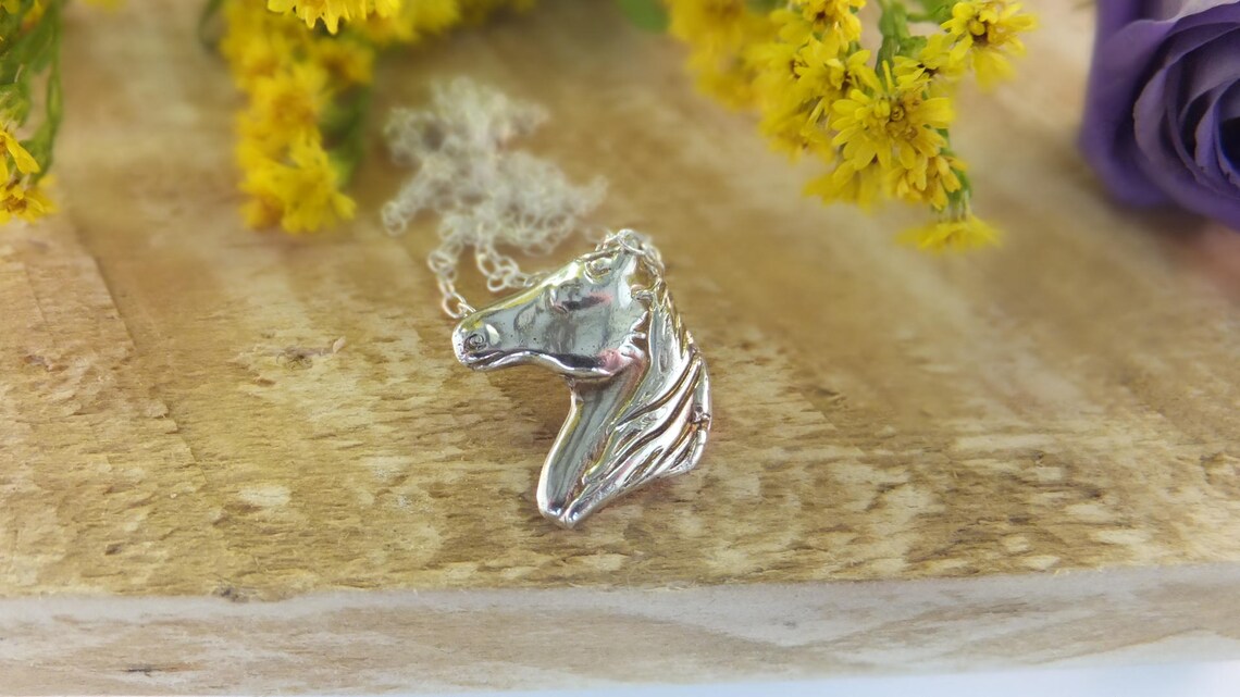 Horse Head Necklace Animal Jewelry Equestrian Necklace - Etsy