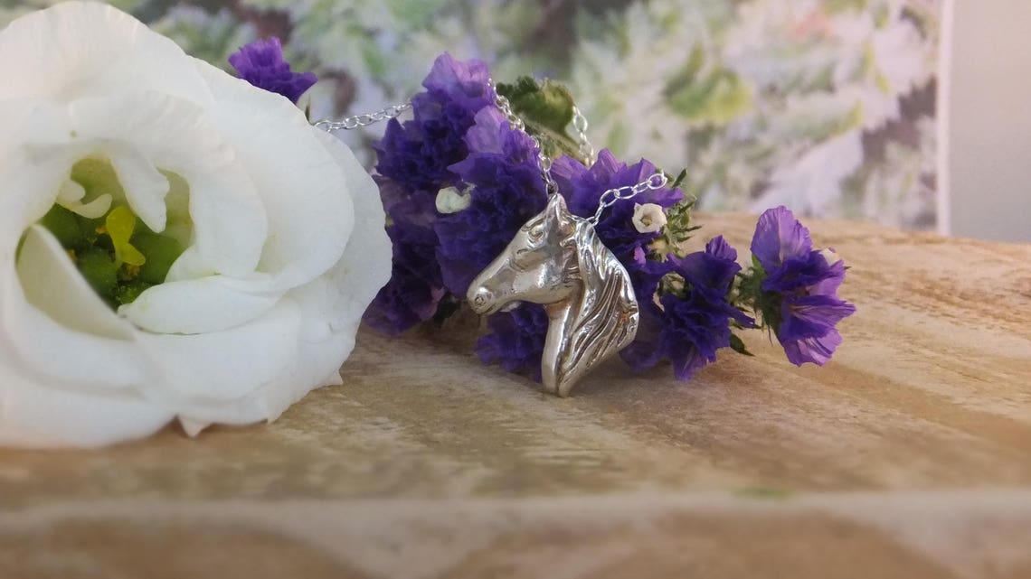 Horse Head Necklace Animal Jewelry Equestrian Necklace - Etsy