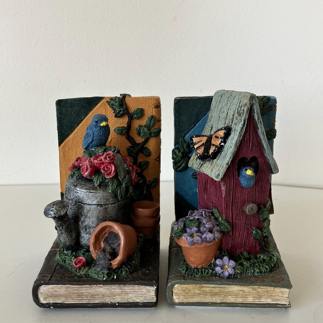 Vintage Garden Lover Themed Resin Bookends From Figi Graphics 1996 ...