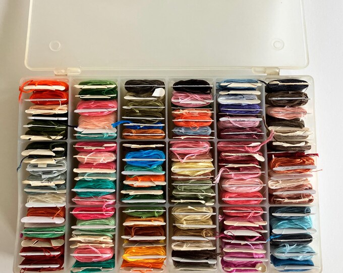 Large Lot of Vintage DMC Embroidery Floss in Darice Organizer Case ...