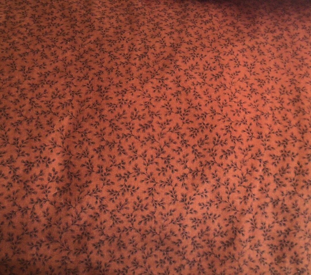 Vintage V.i.p Cranston Brown Floral Print Fabric - Etsy