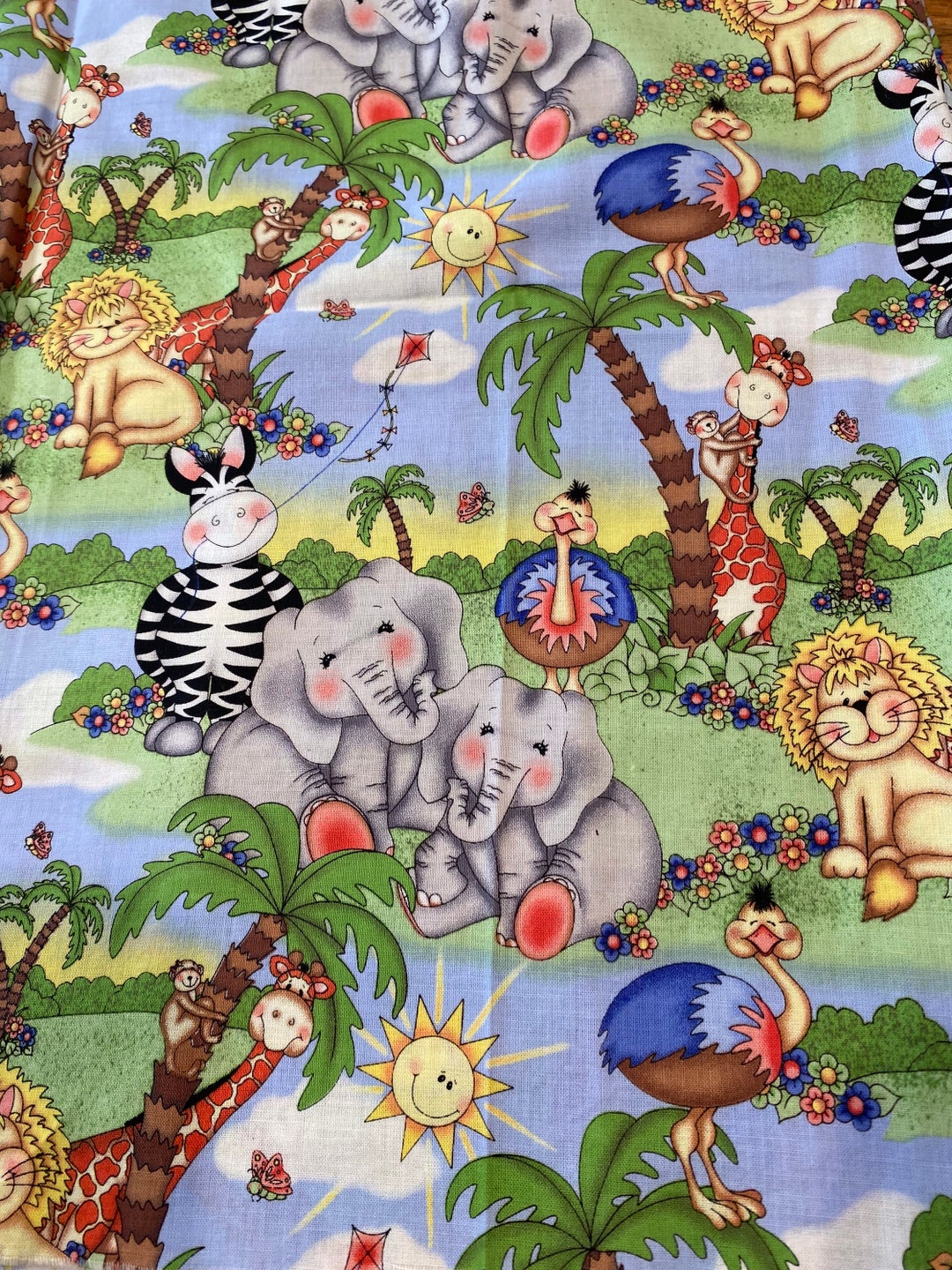 Vintage Jungle Babies Fabric - Etsy