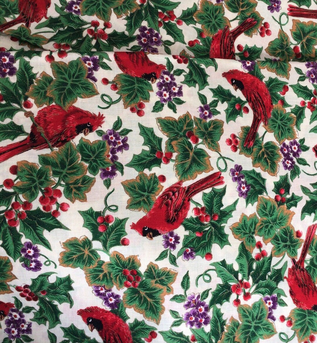 Vintage Vip Cranston Cardinal Print Fabric - Etsy