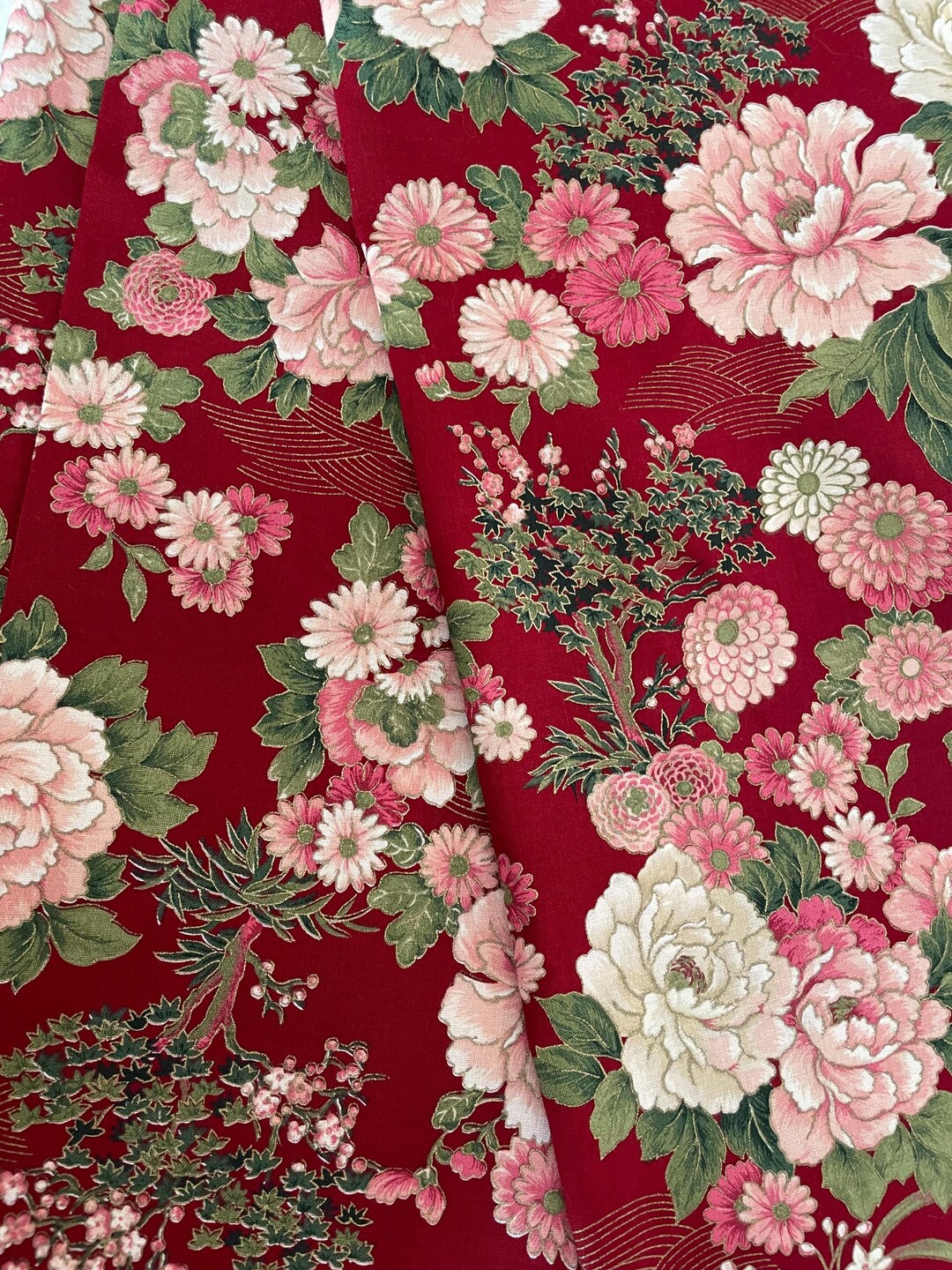Vintage Cranston Pink and Cream Floral Print - Etsy