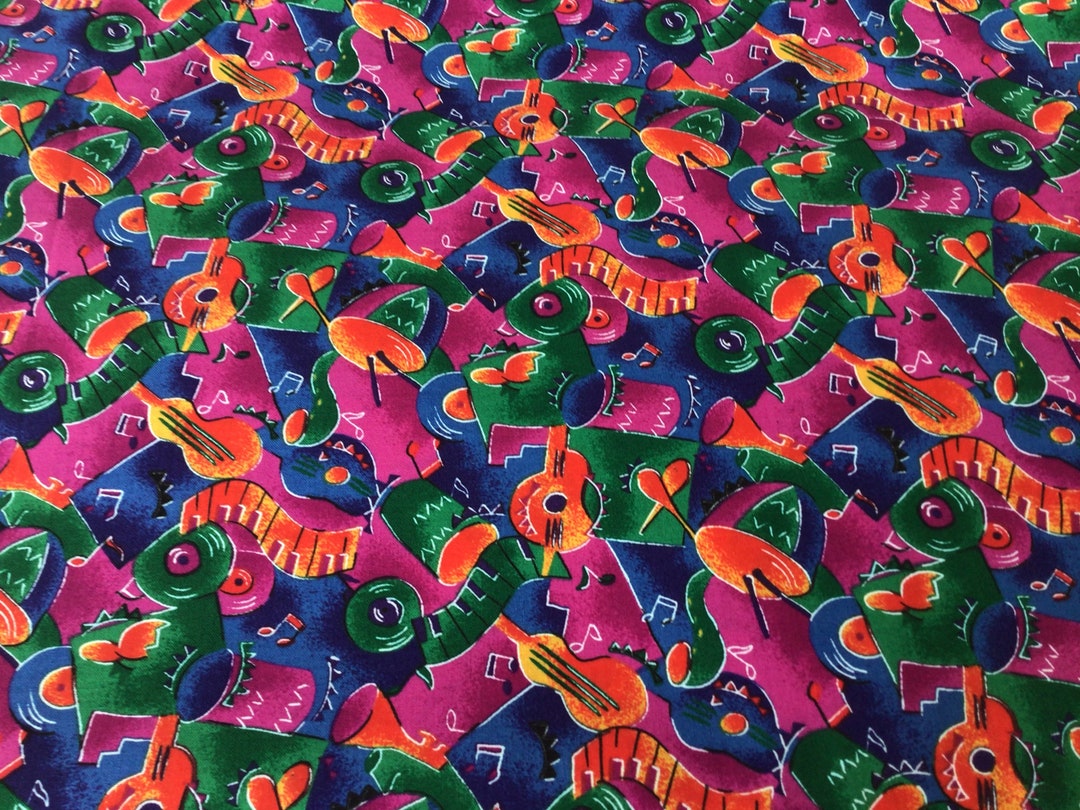 Vintage Musical Instrument Fabric - Etsy