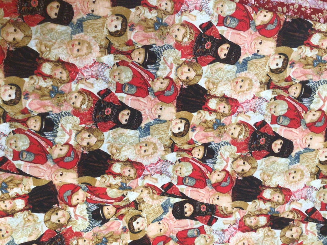 Doll Print Fabric Patty Reed Designs for Fabric Traditions OOP - Etsy