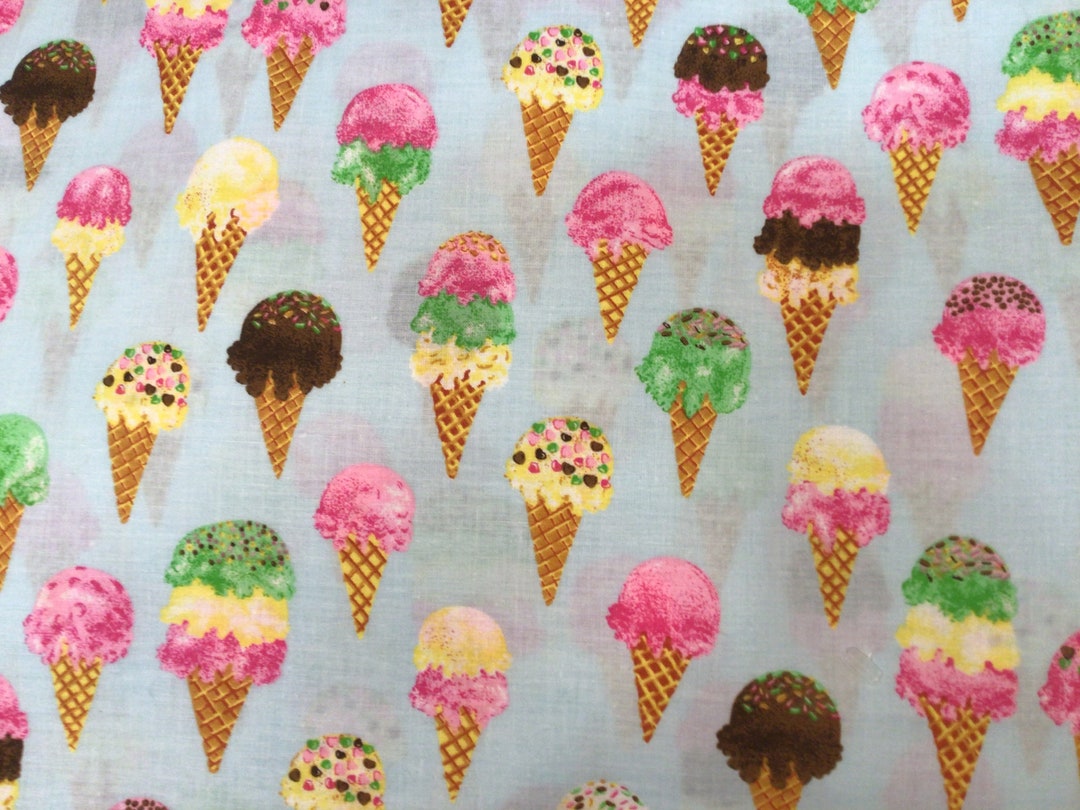 Ice Cream Print Fabric - Etsy