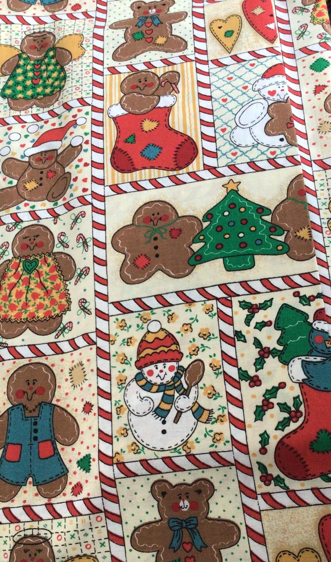 Vintage Gingerbread Print Fabric - Etsy