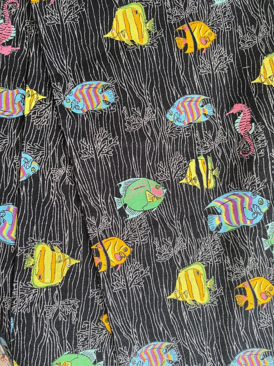 Vintage Fish Print Fabric - Etsy
