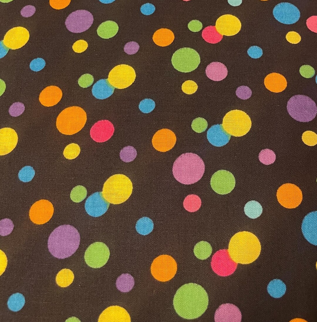 Multi Colored Polka Dot on Black - Etsy