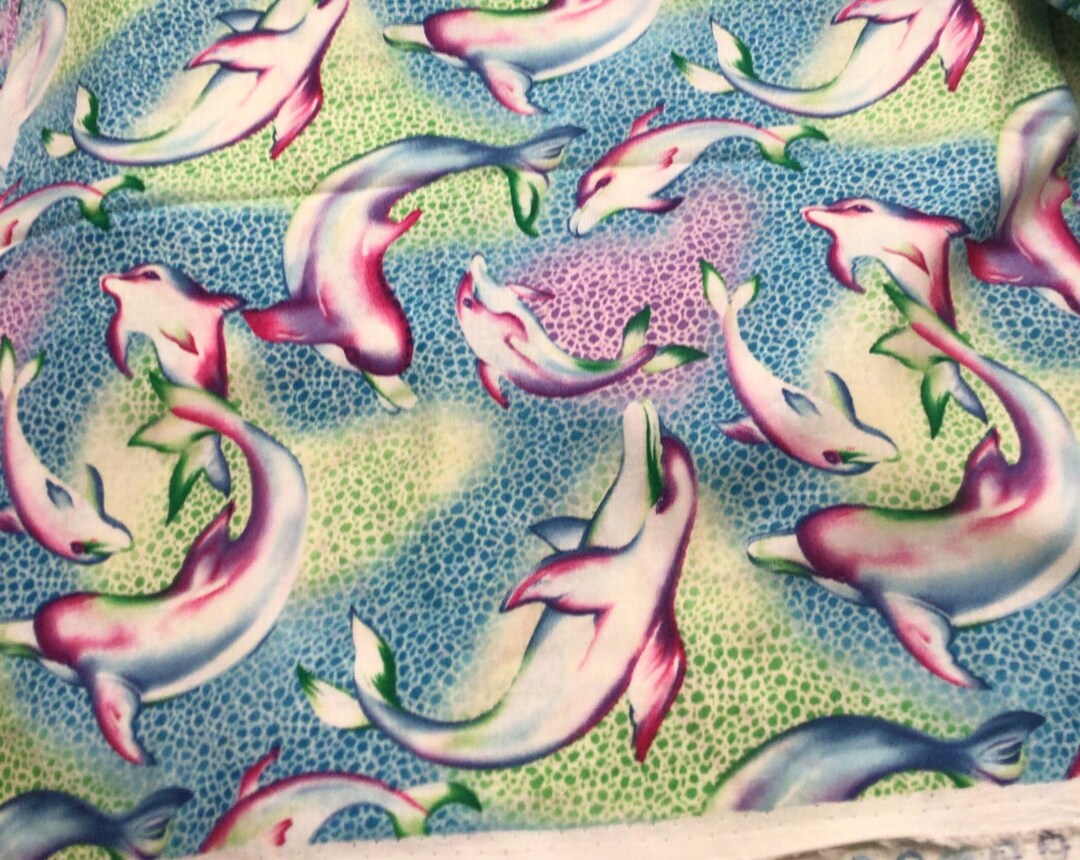 Dolphin Print Fabric - Etsy
