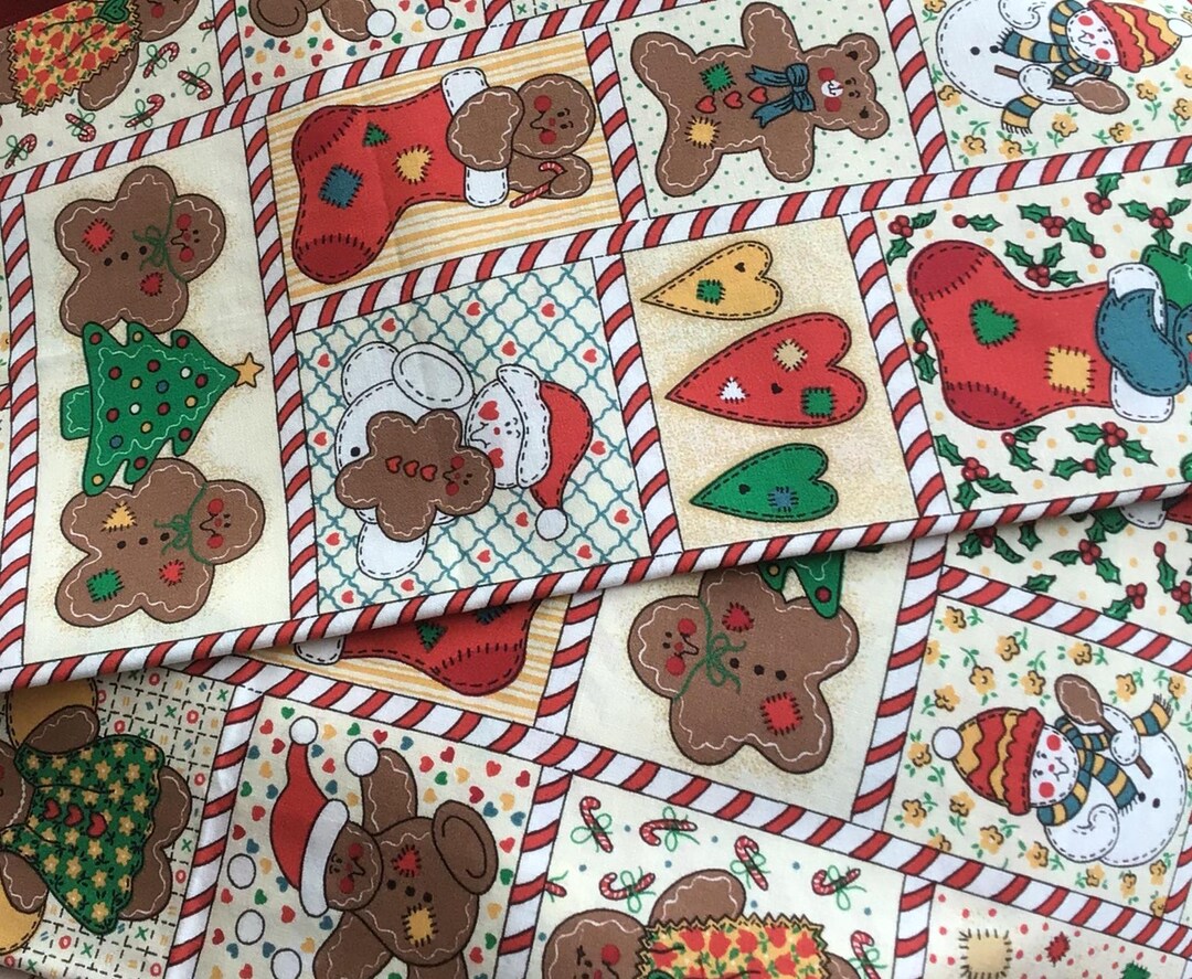 Vintage Gingerbread Print Fabric - Etsy