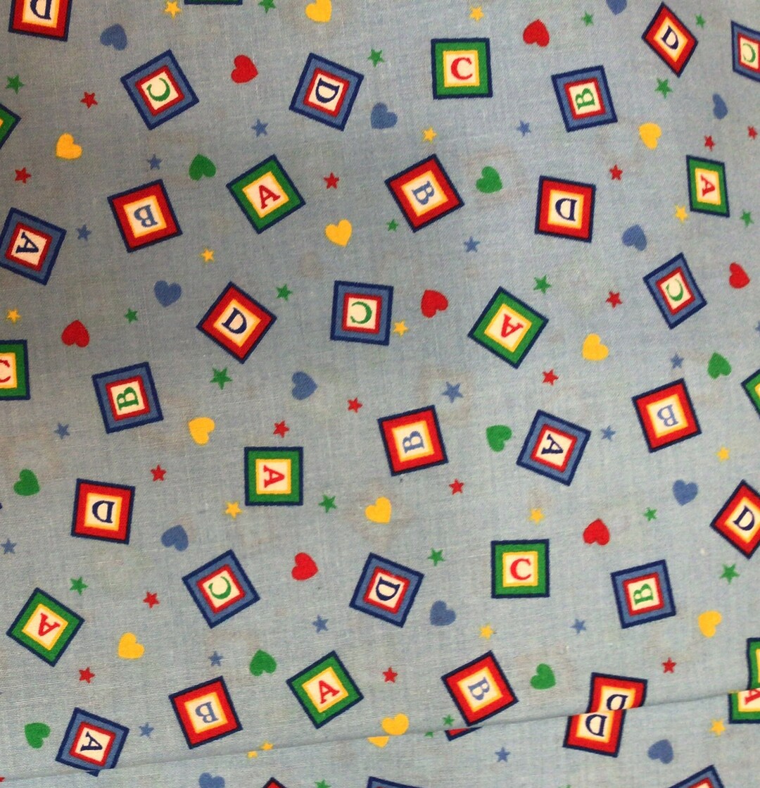 Vintage Cranston Printworks Baby Block Fabric - Etsy