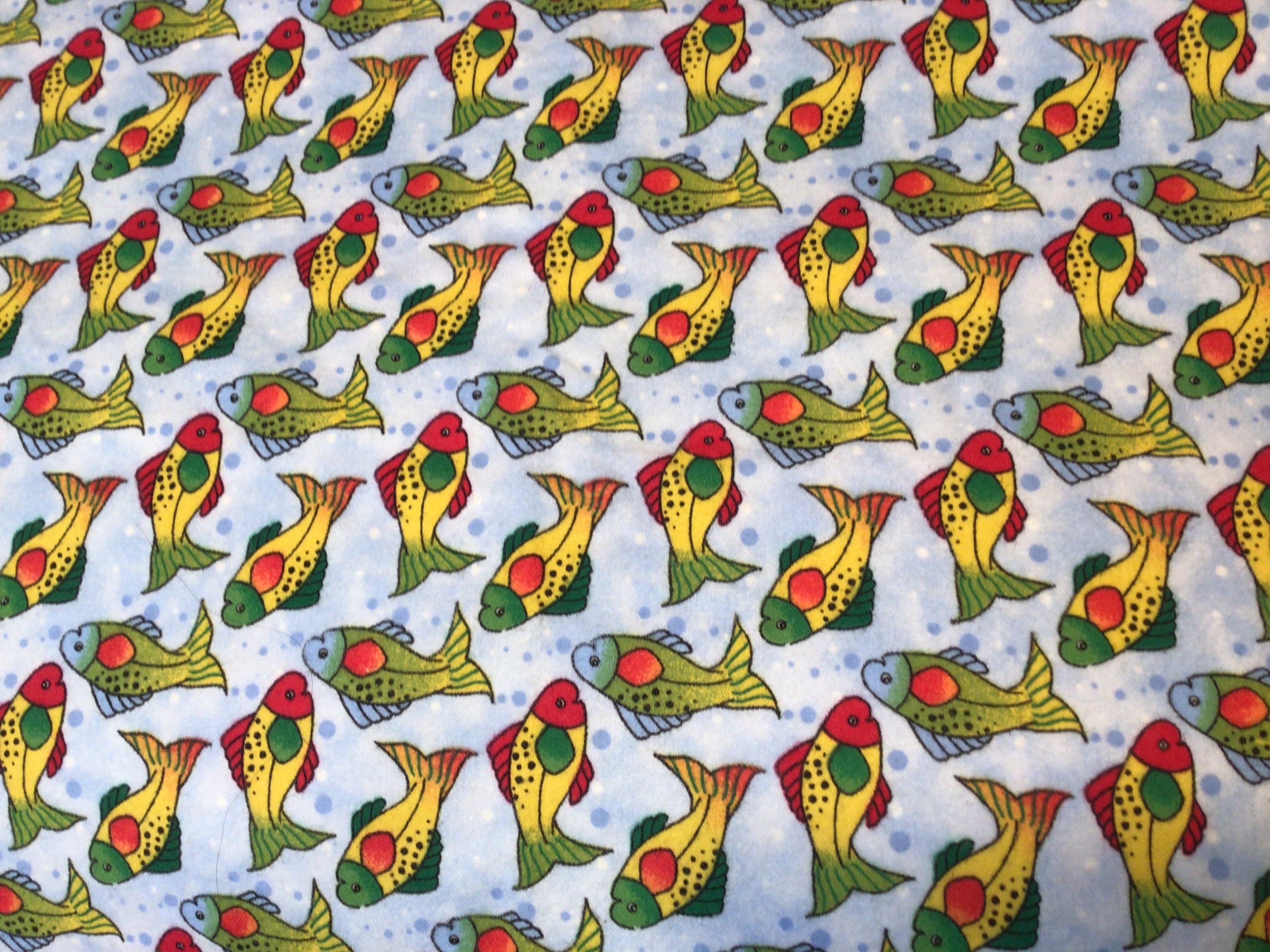 Fish Print Patty Reed Designs Laurie Campbell La Di Draw 2007 FLANNEL ...