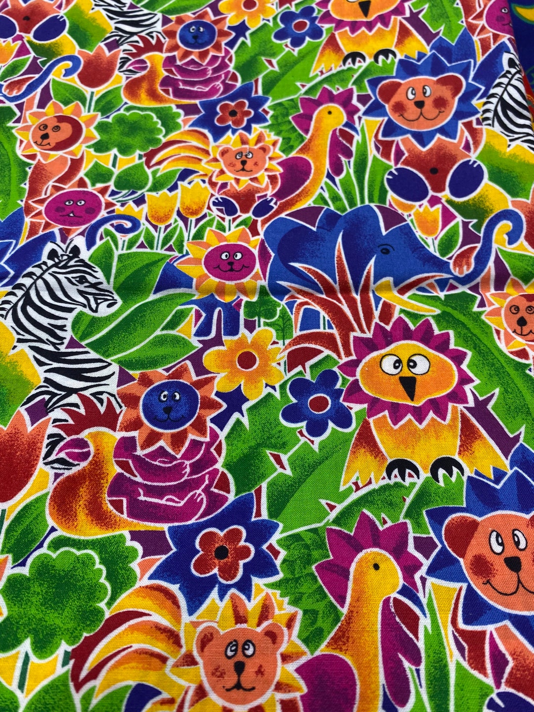 Vintage Jewel Tone Jungle Print - Etsy