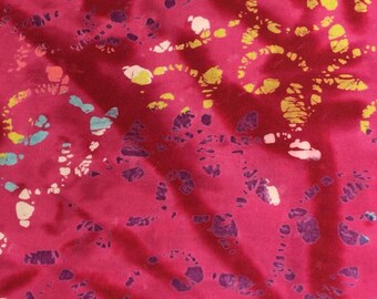 Batik, Pink Batik Fabric, Batik by the Half Yard, Pink Fabric, Multi ...