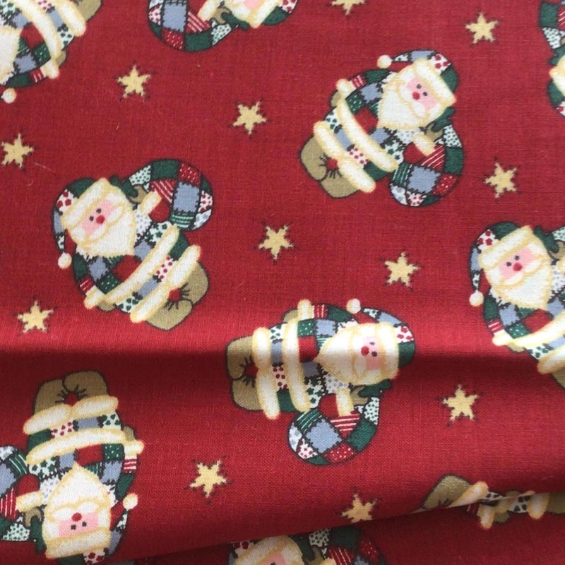 Vintage Santa Fabric - Etsy