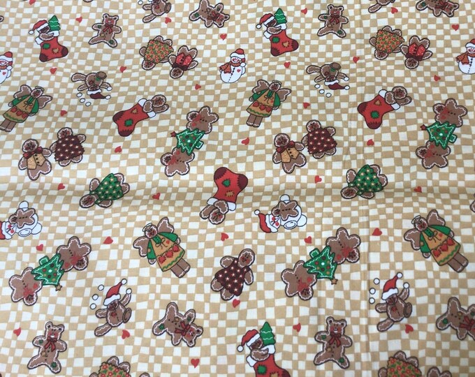 Vintage Gingerbread Print Fabric - Etsy