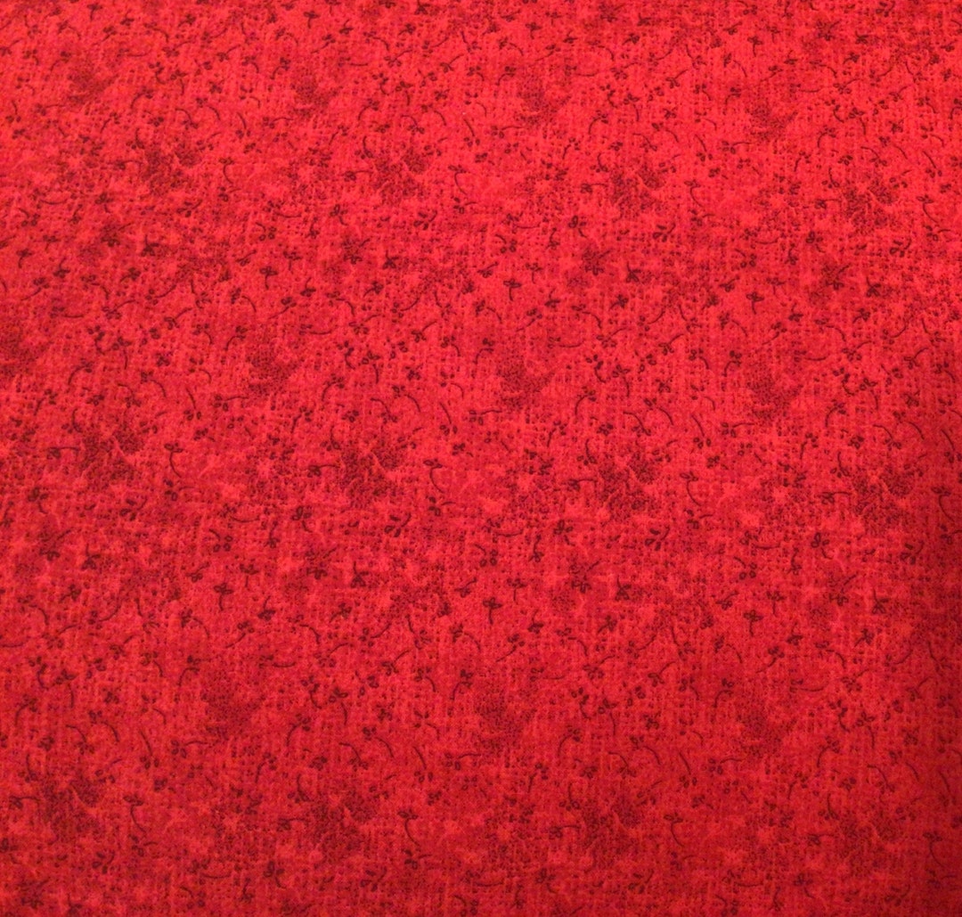 Red Tonal Flower Print Fabric - Etsy