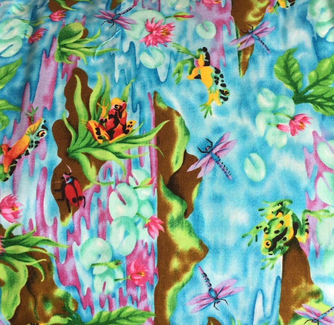 Julia Pinkham Frog Print Fabric - Etsy