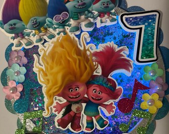 3D Trolls Inspired Custom Cake Topper - Etsy