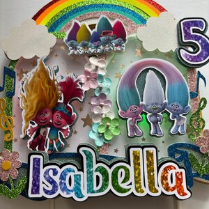 Trolls Custom LED Light up Cake Topper 3D Cupcake Toppers Now Available ...
