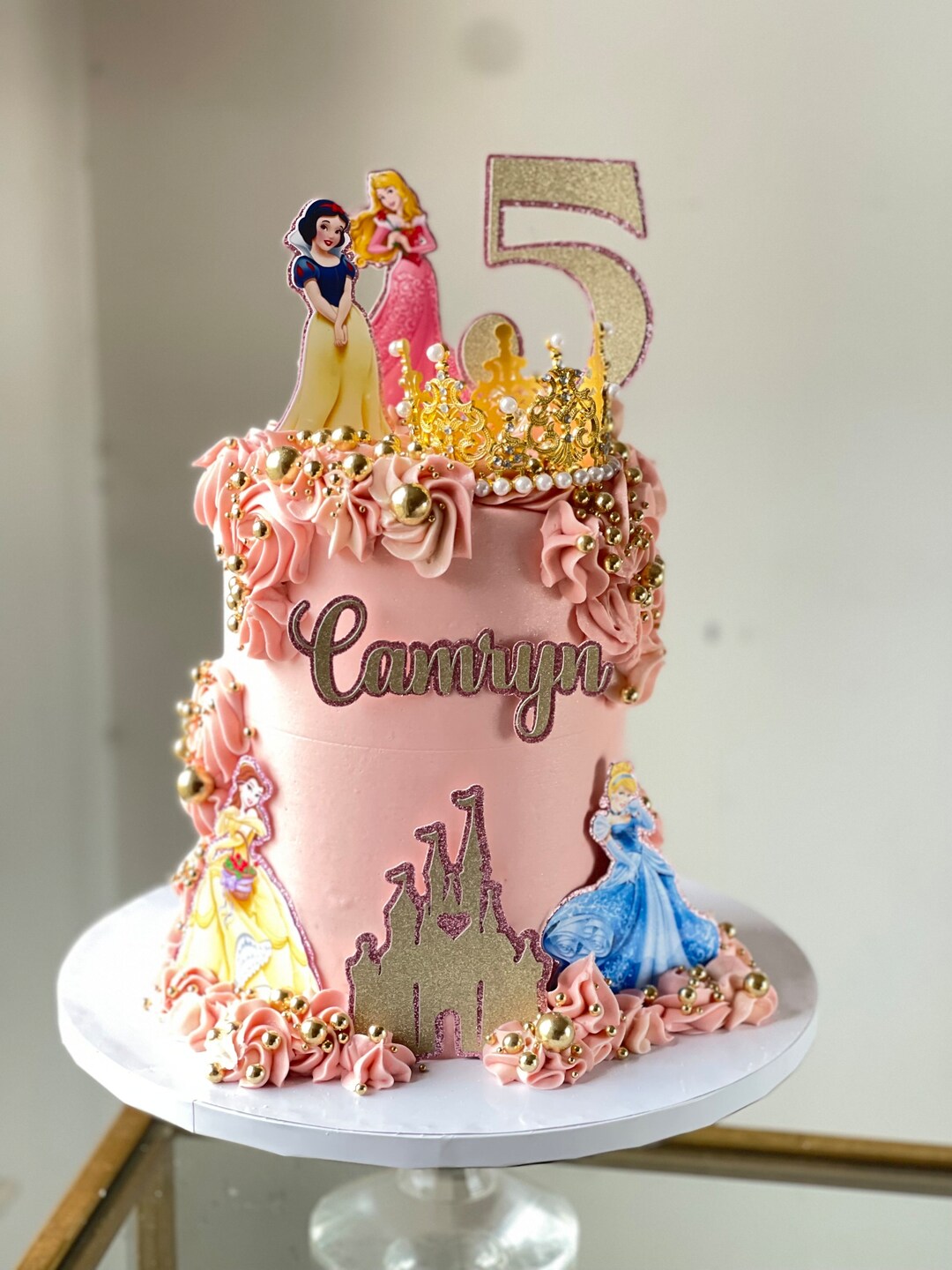 Princess Cake Toppers Age, Name, Castle & Princesses of Your Choice - Etsy