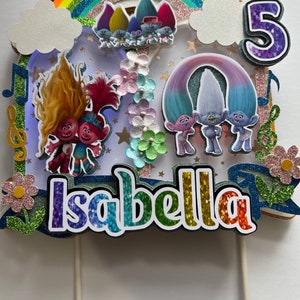 Trolls Custom LED Light up Cake Topper 3D Cupcake Toppers Now Available ...