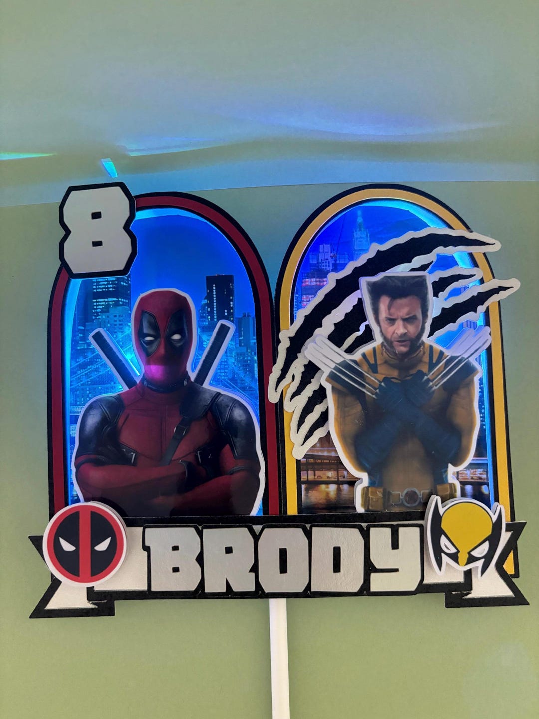 Deadpool Wolverine INSPRIRED Cake Topper Double LED - Etsy