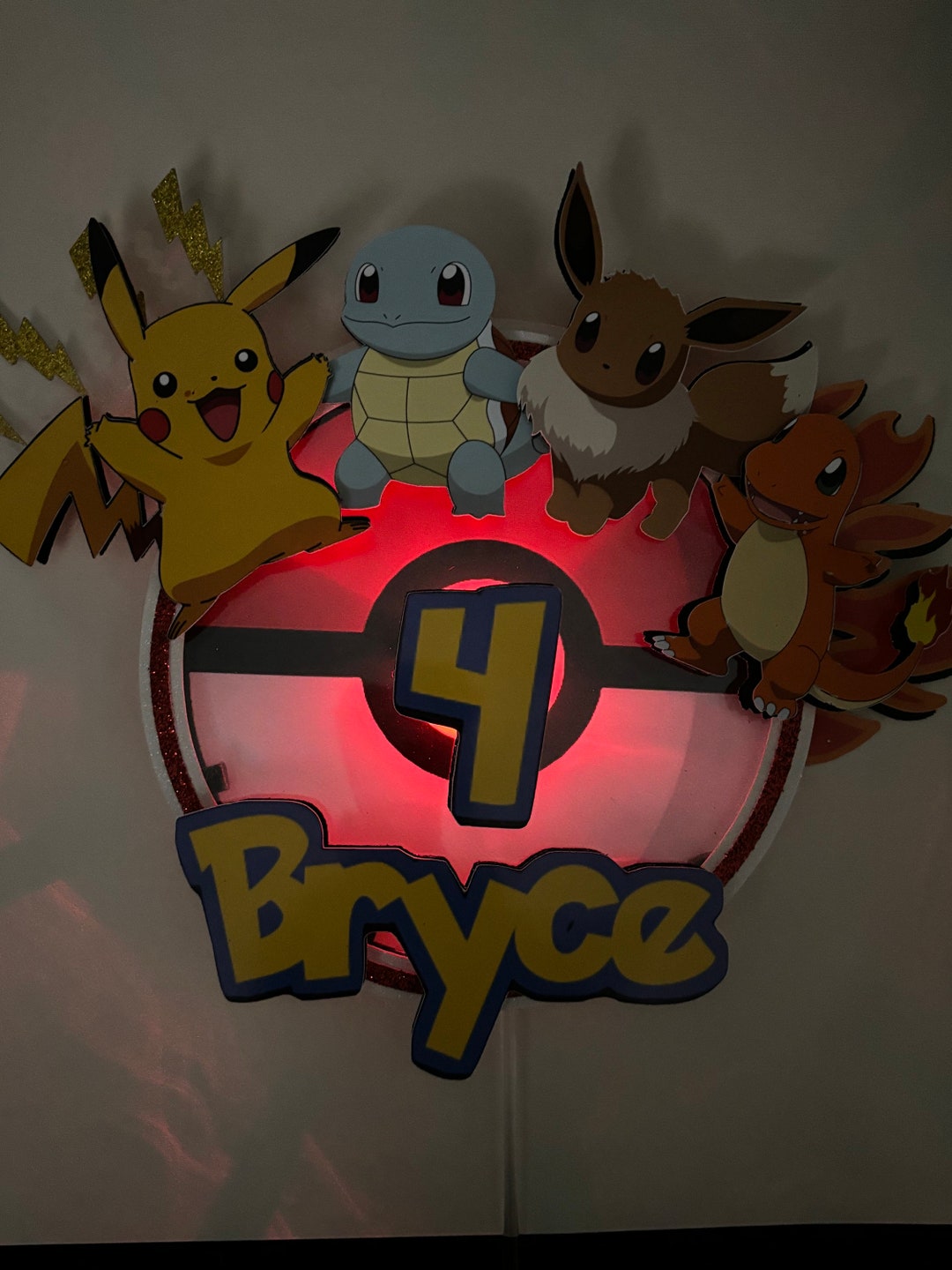 Pokemon Custom LED Light up Cake Topper 3D - Etsy