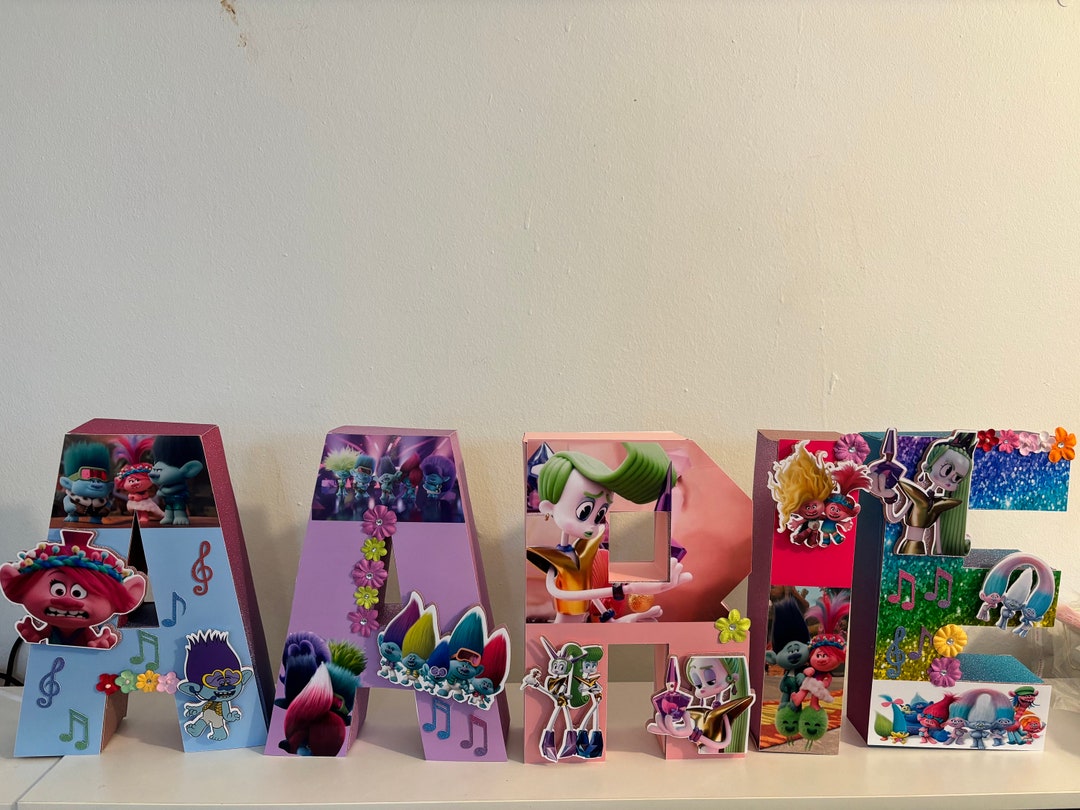 Trolls Custom 3D Letters Sweet Tables Decoration Table Decor Any Theme ...