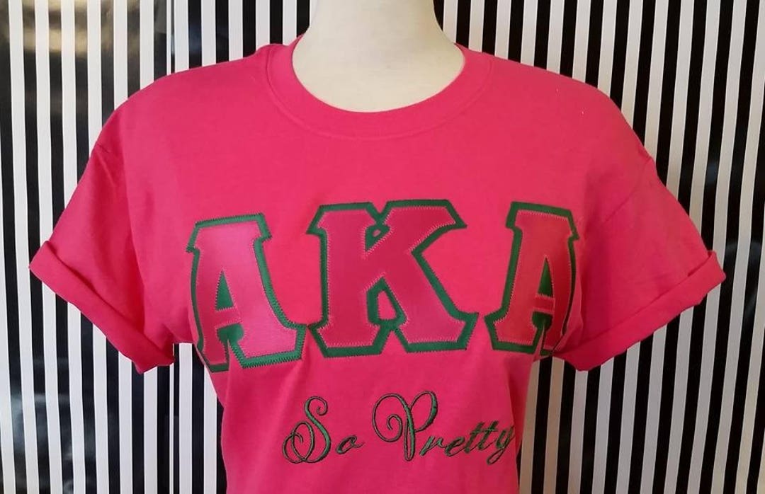 Personalized AKA Double Color W/stitched Applique Relaxed Tee With ...