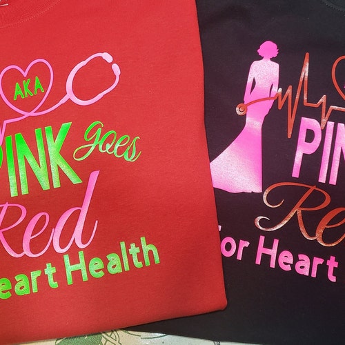 Pink Goes Red for Heart Health Alpha Kappa Alpha Sorority - Etsy