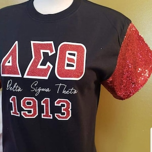 Delta Sigma Theta Sequin Sleeve T-shirt - Etsy