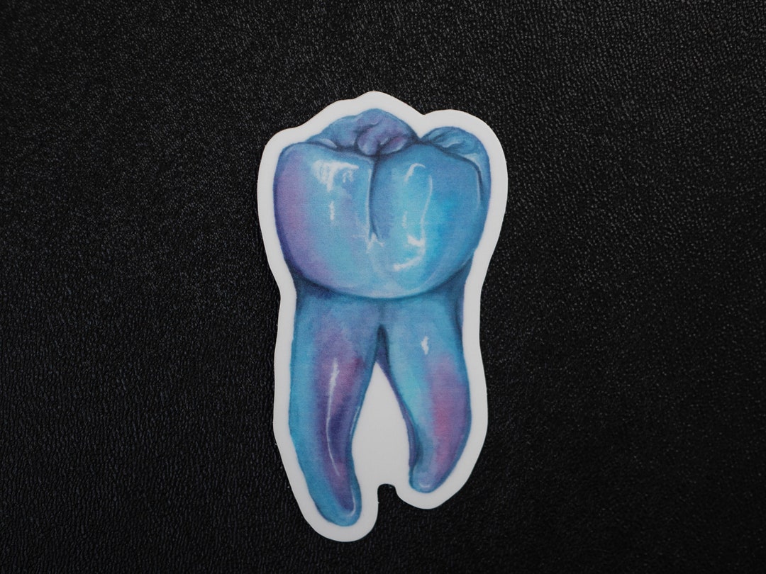 Watercolor Tooth Vinyl Sticker - Etsy