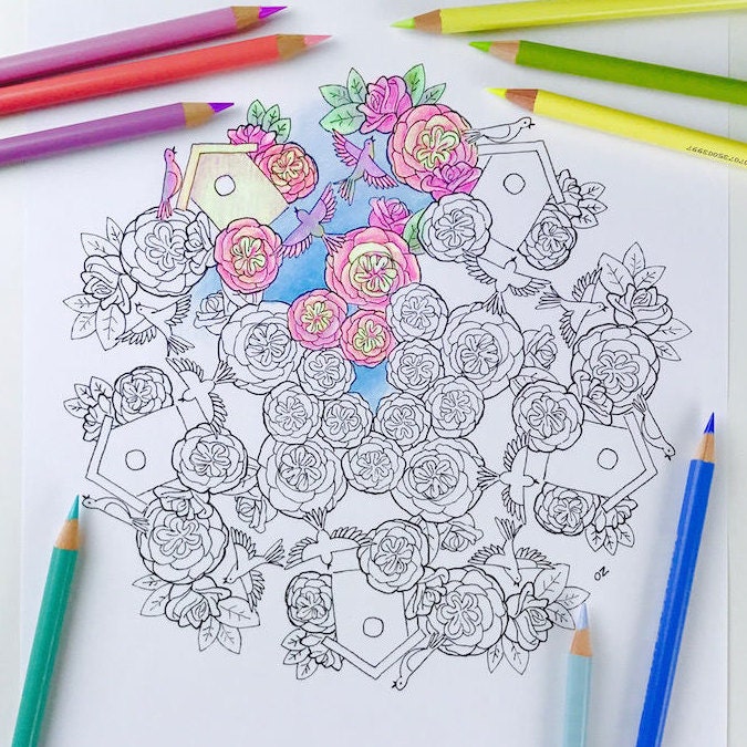 Spring Mandala coloring pages Printable mandalas Printable | Etsy