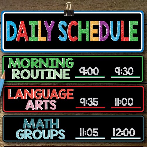 EDITABLE Daily Schedule Cards Boho Farmhouse Bulletin - Etsy