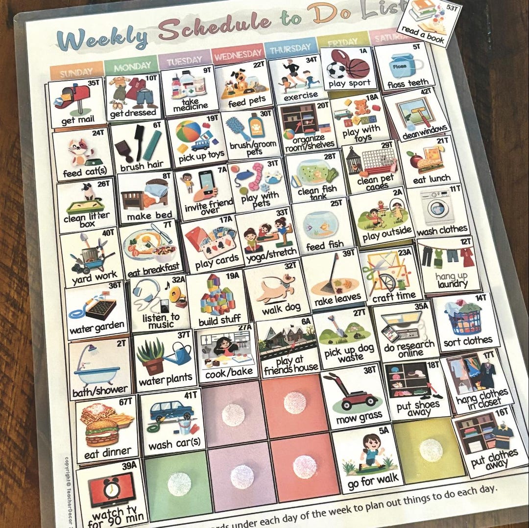 Weekly Routine Charts, Visual Schedule, Chore Chart for Kids, Weekly ...