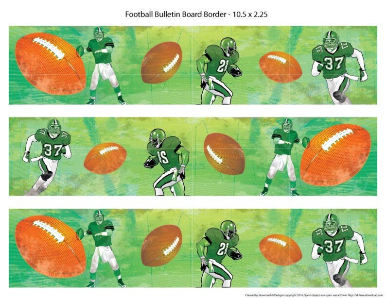 Football Theme Bulletin Border Banner Name Tags & Editable - Etsy