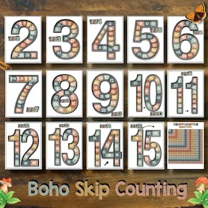 Neutral Skip Counting Number Posters | Boho Math Classroom Decor ...
